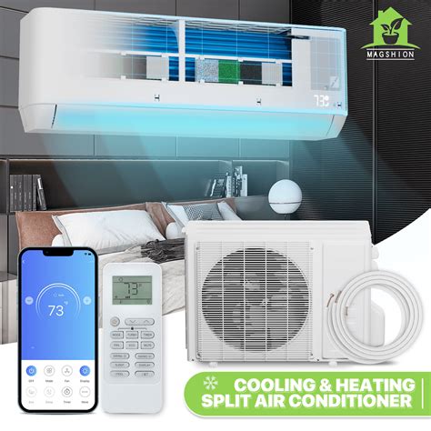 9000 Btu 23 Seer2 덕트리스 미니 분할 히트 펌프 에어컨 최대 400 평방 피트까지 냉각 콘덴서 및 원격 제어가