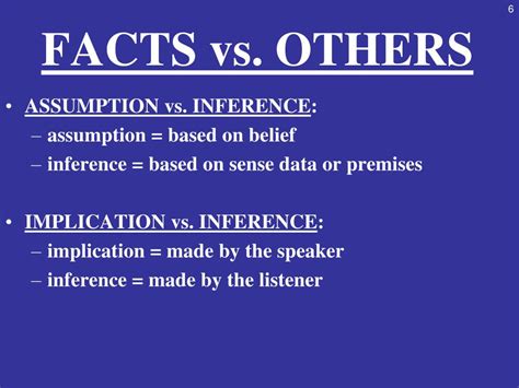 Ppt Facts Vs Implications Assumptions Inferences Powerpoint