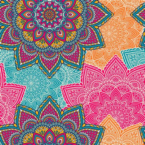 Ethnic Floral Seamless Pattern Stock Vector Illustration Of Drawing
