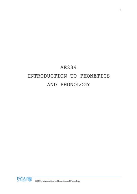 Introduction To Phonetics Lecture Notes Phonetics And Phonology Docsity