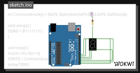 Seven Seg Internal Resistor Reg No Wokwi Esp32 Stm32 Arduino