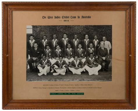 West Indies Cricket Team 1960 61 Official Photograph Sporting