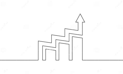 Continuous Line Drawing Of Growth Icon Arrow Up Stock Vector Illustration Of Vector