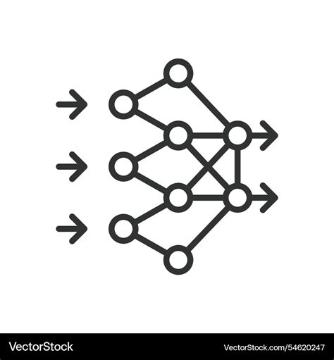 Artificial Neural Network Icon In Line Design Vector Image