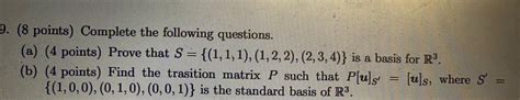solved 9 8 points complete the following questions a