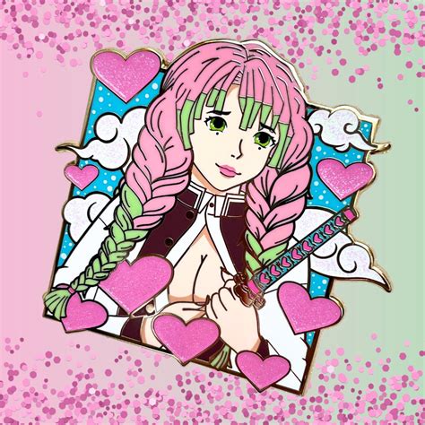Anime Pin Slayer Pin Anime Girl Pink Samurai Pin Hard Enamel Pins