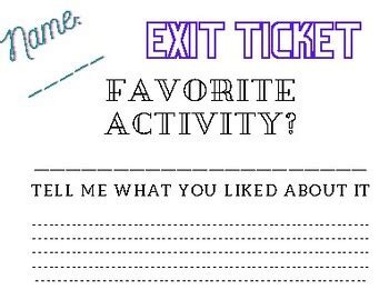 Exit Ticket By KY Library Lady TPT