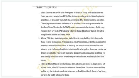 Essay Questions For World Of Prose Short Stories Csec Youtube