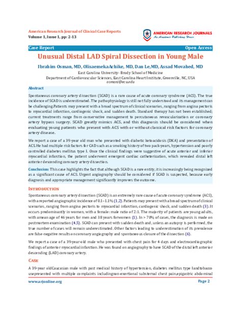 Pdf Unusual Distal Lad Spiral Dissection In Young Male Editorial Department
