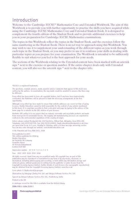 Sách Hodder Cambridge Igcse Mathematics Core And Extended Workbook Fourth Edition Times Edu