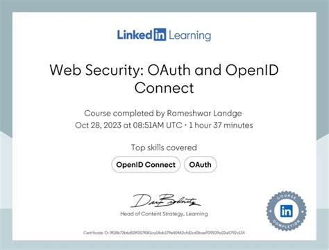 Rameshwar Landge On Linkedin Learning Websecurity Oauth Connect