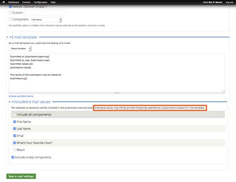 token use for custom webform emails osu drupal 7 web technology
