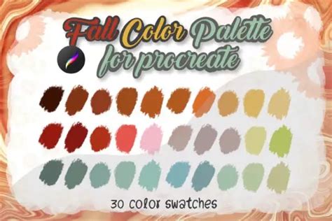 Fall Color Palette For Procreate Swatch Free Download