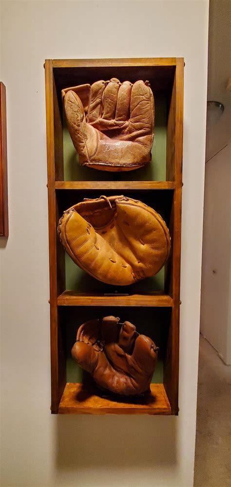 Vintage Baseball Glove Art Negro League Display Case Etsy
