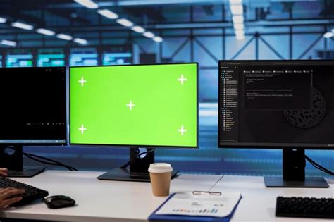 Premium Photo Lines Of Code Running On Green Screen Computers In Data
