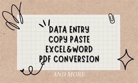 do data entry copy paste convert pdfs into ms excel typing by jumanah m