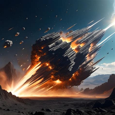 Premium Ai Image A Huge Meteor Explosion In The Lost City