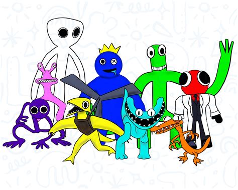 Roblox Inspired Rainbow Friends Characters Png Digital Download Ideal
