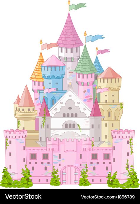 Fairy Tale Castle Royalty Free Vector Image Vectorstock