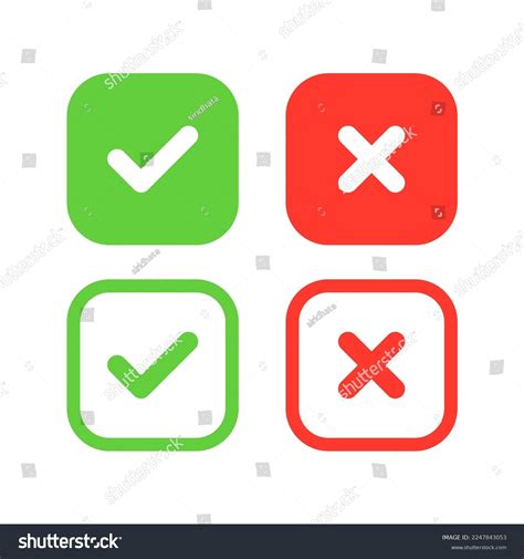 Set Square Check Marks X Marks Stock Vector Royalty Free 2247843053 Shutterstock