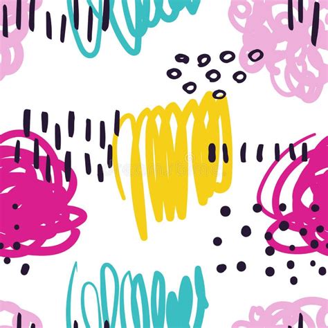 Abstract Seamless Background With Colorful Doodles Stock Vector Illustration Of Drawn