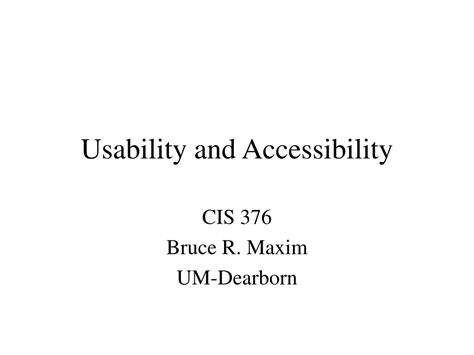 Ppt Usability And Accessibility Powerpoint Presentation Free