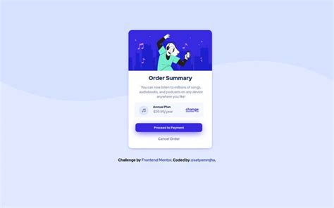 Frontend Mentor Order Summary Card Using Html Css And Javascript