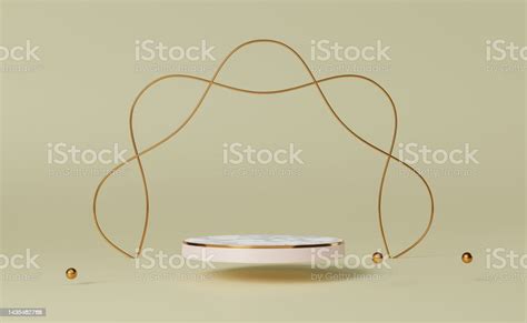 장미색 연단은 현대 무대 디스플레이 추상 쇼케이스 배경 개념 3d 그림 또는 3d 렌더링을 위한 베이지색 구성의 기하학적