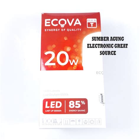 Jual Ecova Lampu Bulb T W Capsule Tabung Lumens L K Cool Daylight Cdl Shopee