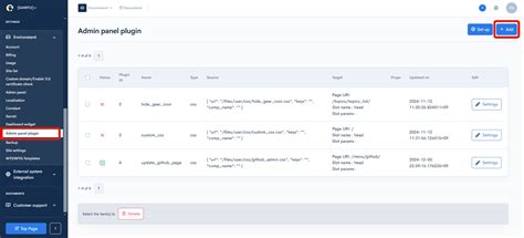 adding a custom page to kuroco management using admin panel plugin