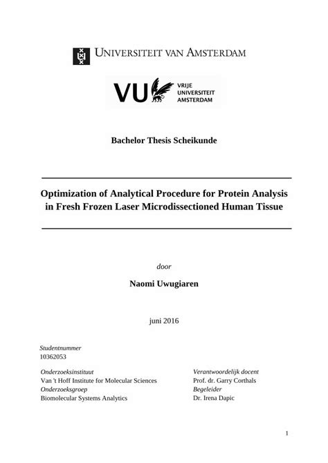 Pdf Optimization Of Analytical Procedure For Protein Analysis
