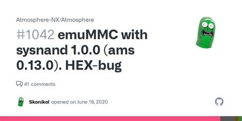 Emummc With Sysnand 100 Ams 0130 Hex Bug · Issue 1042 · Atmosphere Nxatmosphere · Github