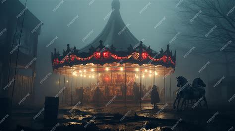 premium ai image haunting beauty derelict carousel scene