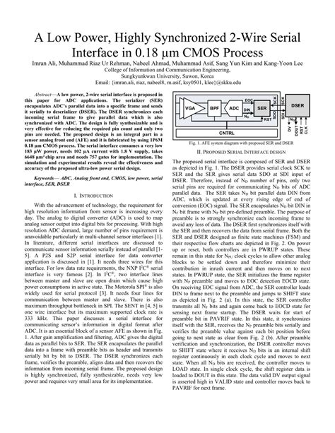 pdf a low power highly synchronized 2 wire serial interface in 0 18
