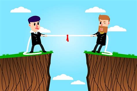 비즈니스 경쟁 밧줄의 반대쪽 끝을 당기는 사업가 사업 개념 벡터 일러스트 레이 션 개념에 대한 스톡 벡터 아트 및 기타 이미지 개념 개념과 주제 경영자 Istock