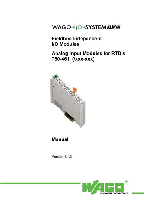 Pdf Fieldbus Independent Io Modules Analog Input Modules For