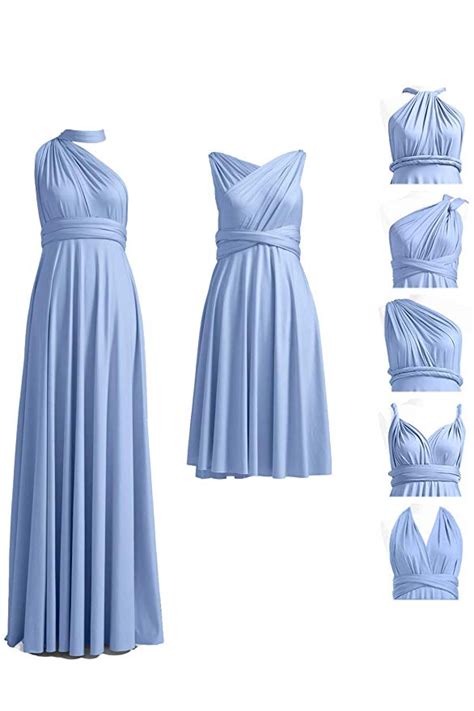 72styles Dusty Blue Infinity Dress With Bandeau Convertible Dress