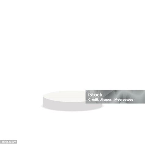 흰색 원통 템플릿입니다 3d 베이스 스탠드 연단 또는 스튜디오 받침대 라운드 플랫폼 쇼룸 일러스트 0명에 대한 스톡 벡터 아트