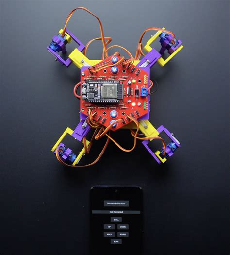 4 Legged Spider Robot With 3d Printed Parts 8 Servo Motors And An