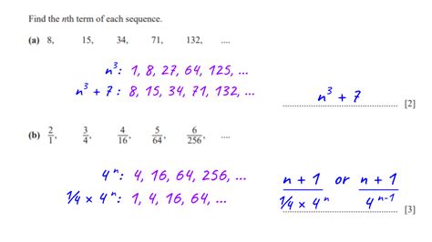 Sequences Past Paper Questions For Igcse Cambridge 0580 Revise