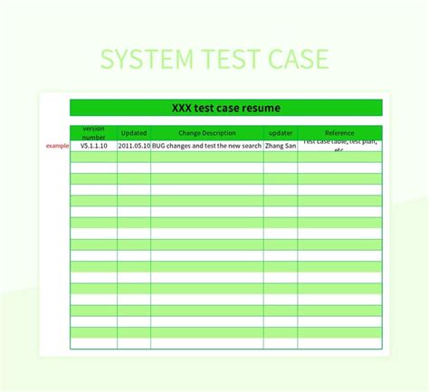 System Test Case Excel Template And Google Sheets File For Free Download Slidesdocs