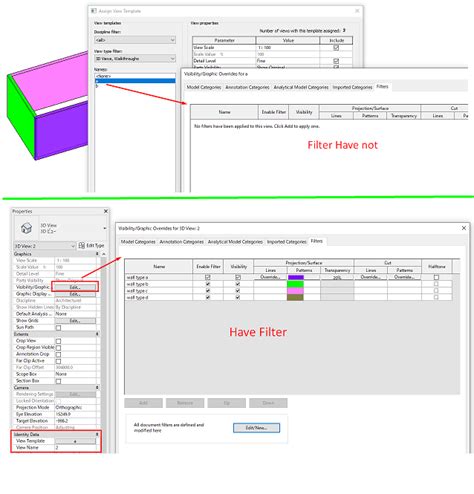 how to add filteroverride for 3d view revit dynamo
