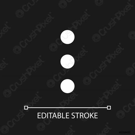 Three Vertical Dots Menu Pixel Perfect White Linear Ui Icon Stock