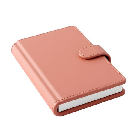 Elegant Coral Leather Notebook Mockup For Branding 56421171 Png