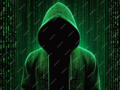 Cyber Security Hacker With Binary Background Premium Ai Generated Image