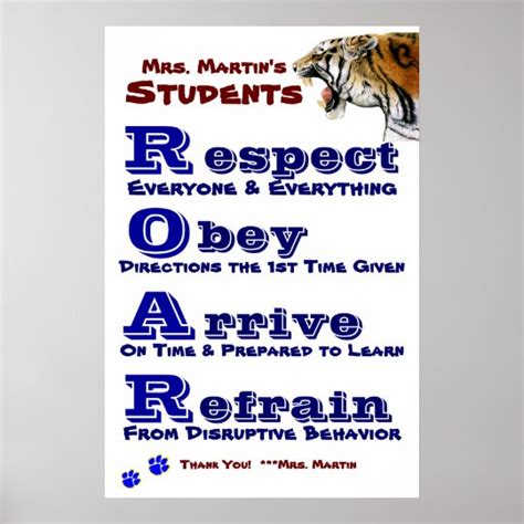 Class Guidelinesrules Poster