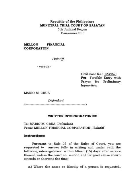 Written Interrogatories ForcibleEntryCase | PDF | Interrogatories | Lawsuit