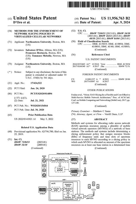 Patent For Advanced Methods In Enforcing Network Slicing Policies Northeastern University