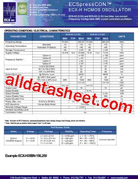 ECX H Datasheet PDF ECS Inc