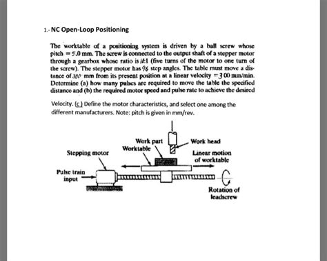 solved nc open loop positioning the worktable of a positioning system